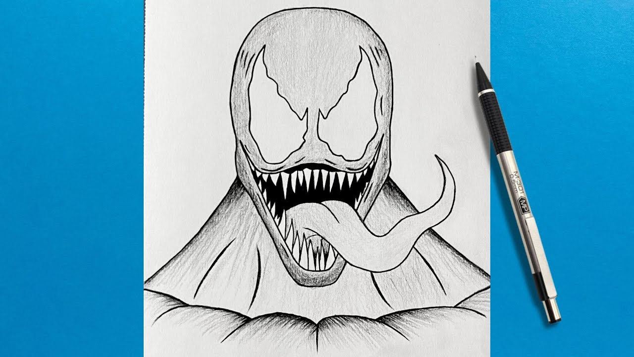 How To Draw Venom Easy Step By Step | Venom The Last Dance Drawing ...