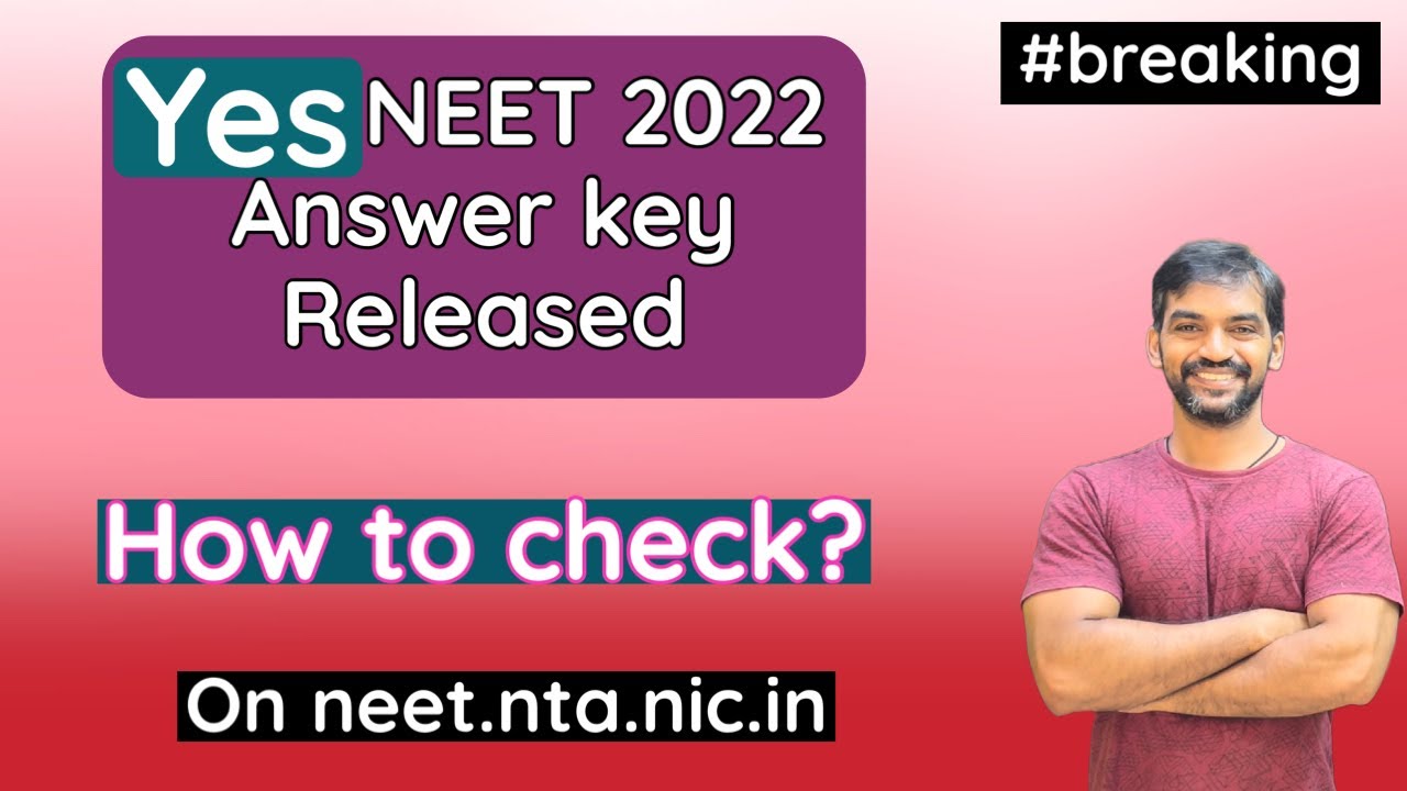 NEET 2022 Answer key released #breaking - YouTube