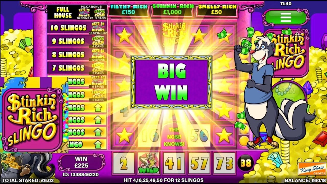 Slingo Stinking Rich - Big win - YouTube