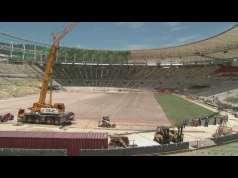 Maracana Stadium gets turfed out - YouTube