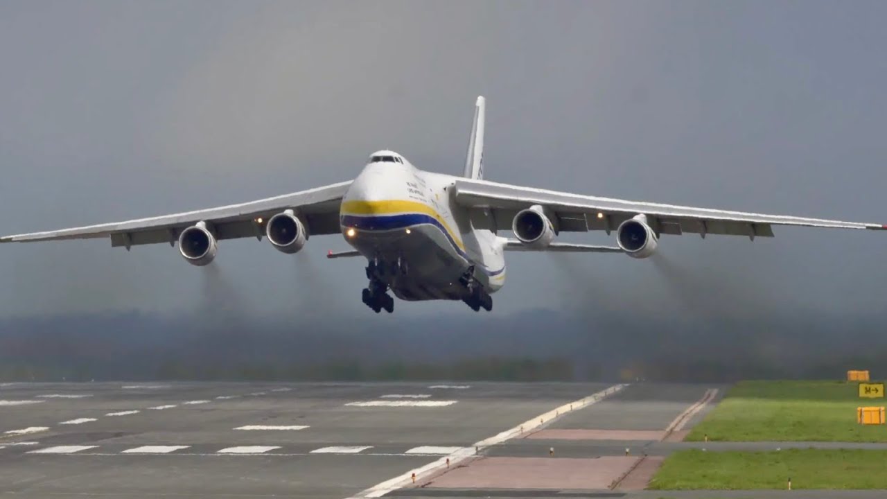 ANTONOV 124 Take Off at 1h8m from East Midlands Airport - YouTube