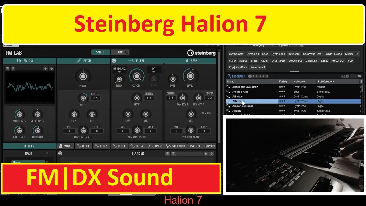 Halion 7 | Steinberg | Sample and Synthesis Platform | FM Yamaha DX 7 MODX Sound | Part 1 - YouTube