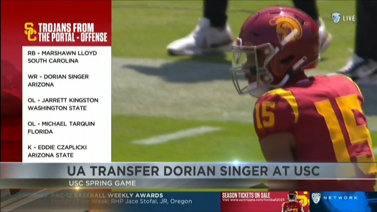 Former UA receiver Singer has big game in USC Spring Scrimmage - YouTube