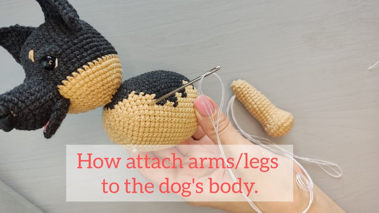 How attach arms/legs to the dog's body. - YouTube