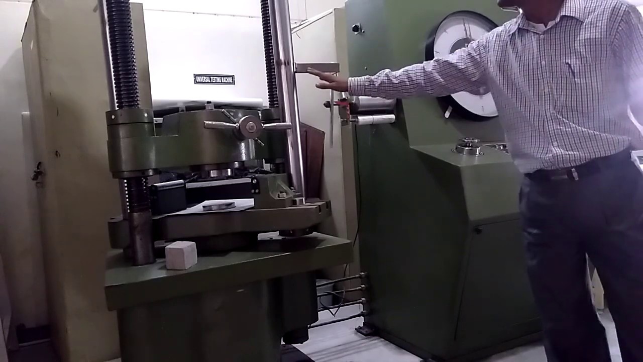 UTM COMPRESSION TEST ( कम्प्रेसिव परीक्षण) WITH CALCULATION IN HINDI ...