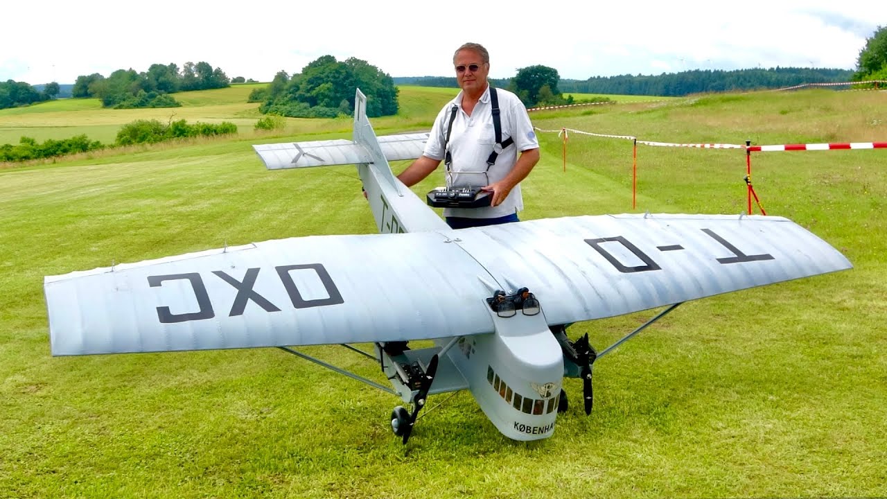 Amazing and rare RC Farman F-121 Jabiru T-DOXC Flight Demonstration ...