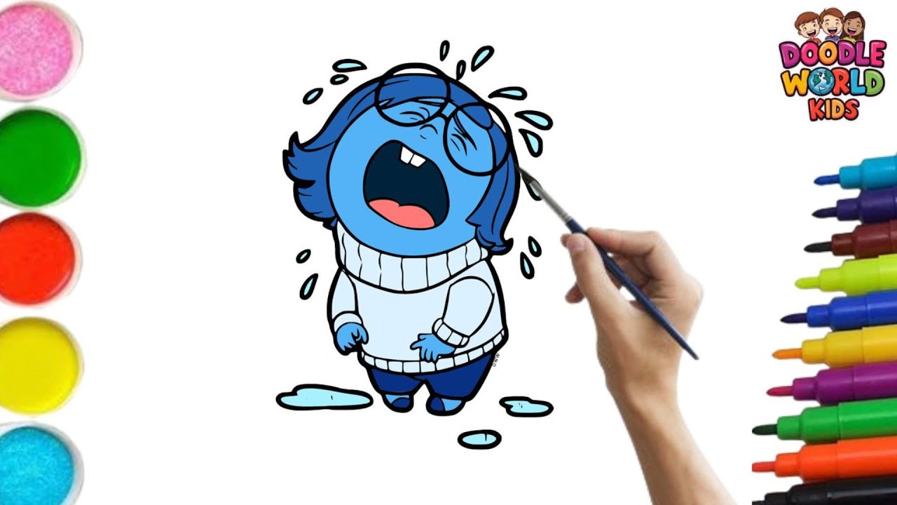 How to Draw Sadness 😢 | Easy Emotion Drawing for Kids | Step-by-Step ...