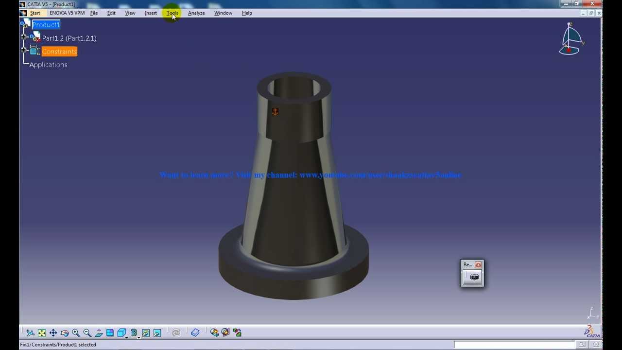 Catia V5 Tutorial|P1 Assemble Screw Jack|Fix Constraint|Mechanical Design Engineering - YouTube