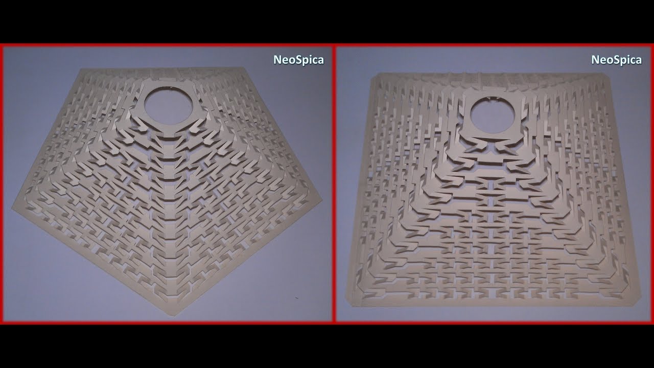 Paper Cut Tower Expandable Flat Structures, Models Based In Square And ...