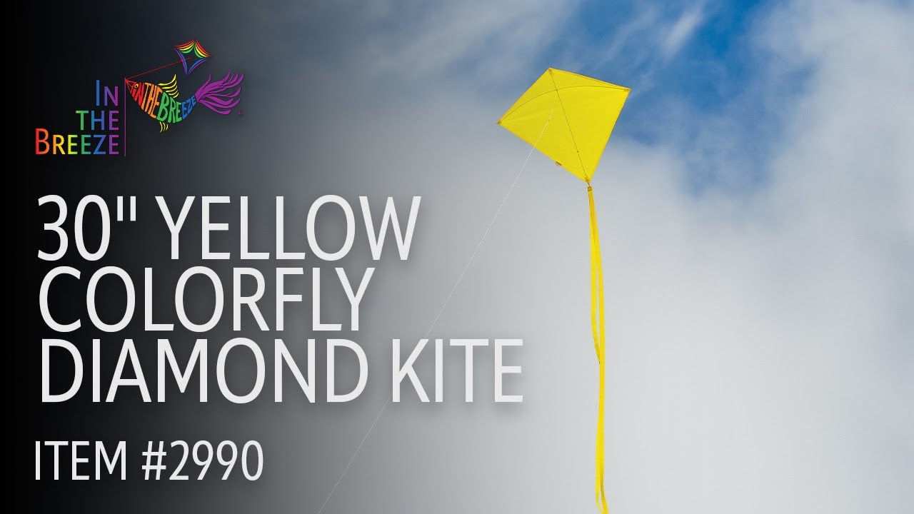 30" Yellow Colorfly Diamond Kite - In the Breeze - YouTube