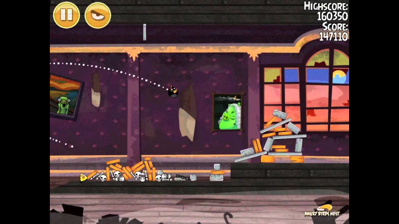 Angry Birds Seasons Haunted Hogs Bonus Level 4 Walkthrough 3-Star - YouTube