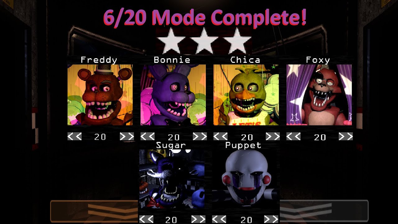 FNaF The Return to Freddy's: Rebuilt - I beat 6/20 Mode! - YouTube