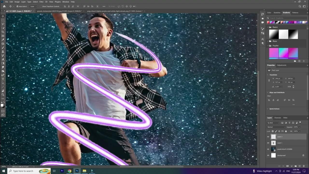 Create Stunning Neon Light Effects in Photoshop | Step-by-Step Poster ...