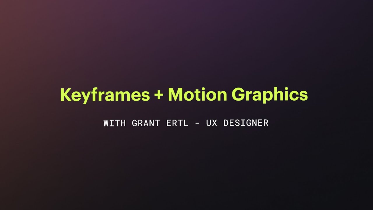 Club Creed: Keyframes + Motion Graphics with Grant Ertl - UX Designer - YouTube