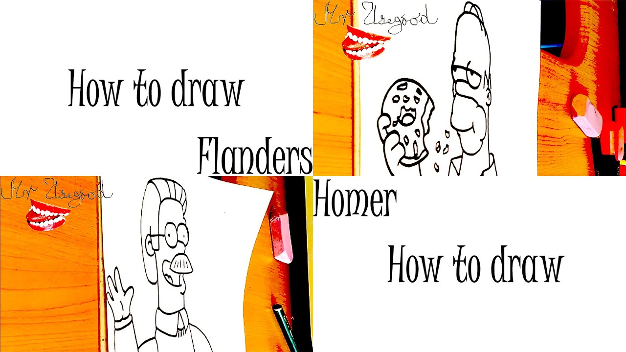 How to Draw The Simpsons Characters Easy - Homer and Flanders | # ...