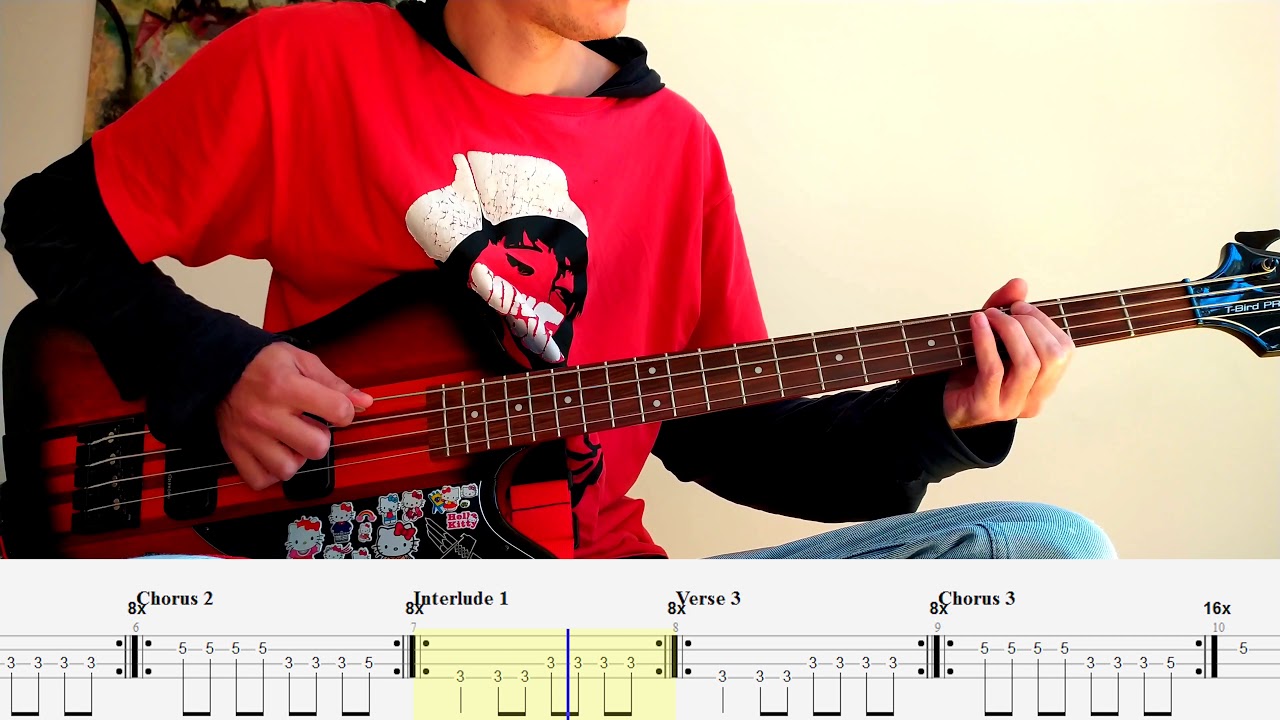 Molly's Lips – Nirvana – Bass cover with tabs –4k - YouTube