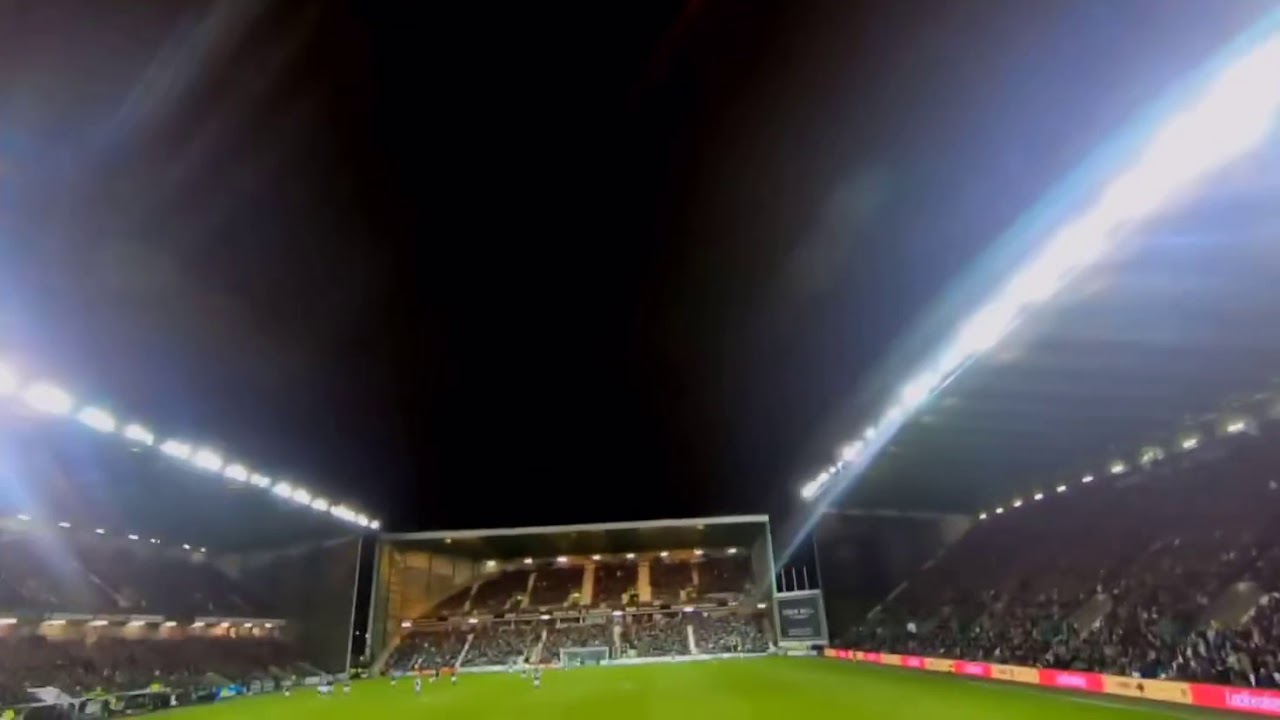 Hearts 1. Hibs 0. Olly lee goal and celebration with smoke bombs - YouTube