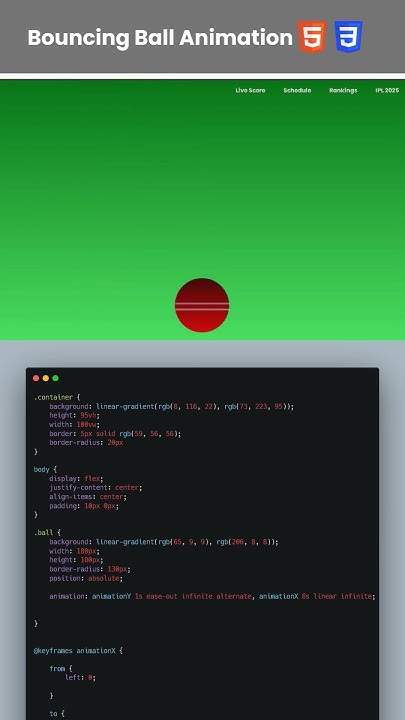 CSS Animation Project - Bouncing ball #shorts #coding - YouTube