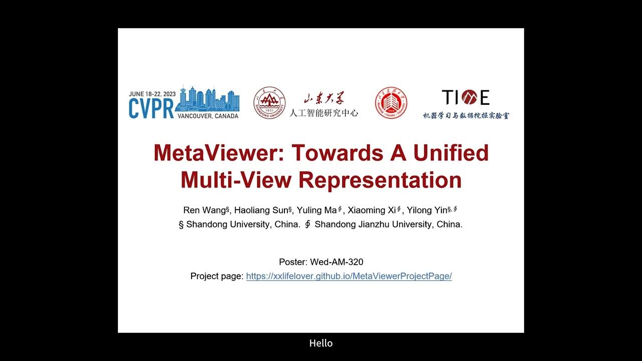 CVPR2023-Poster-MetaViewer - YouTube