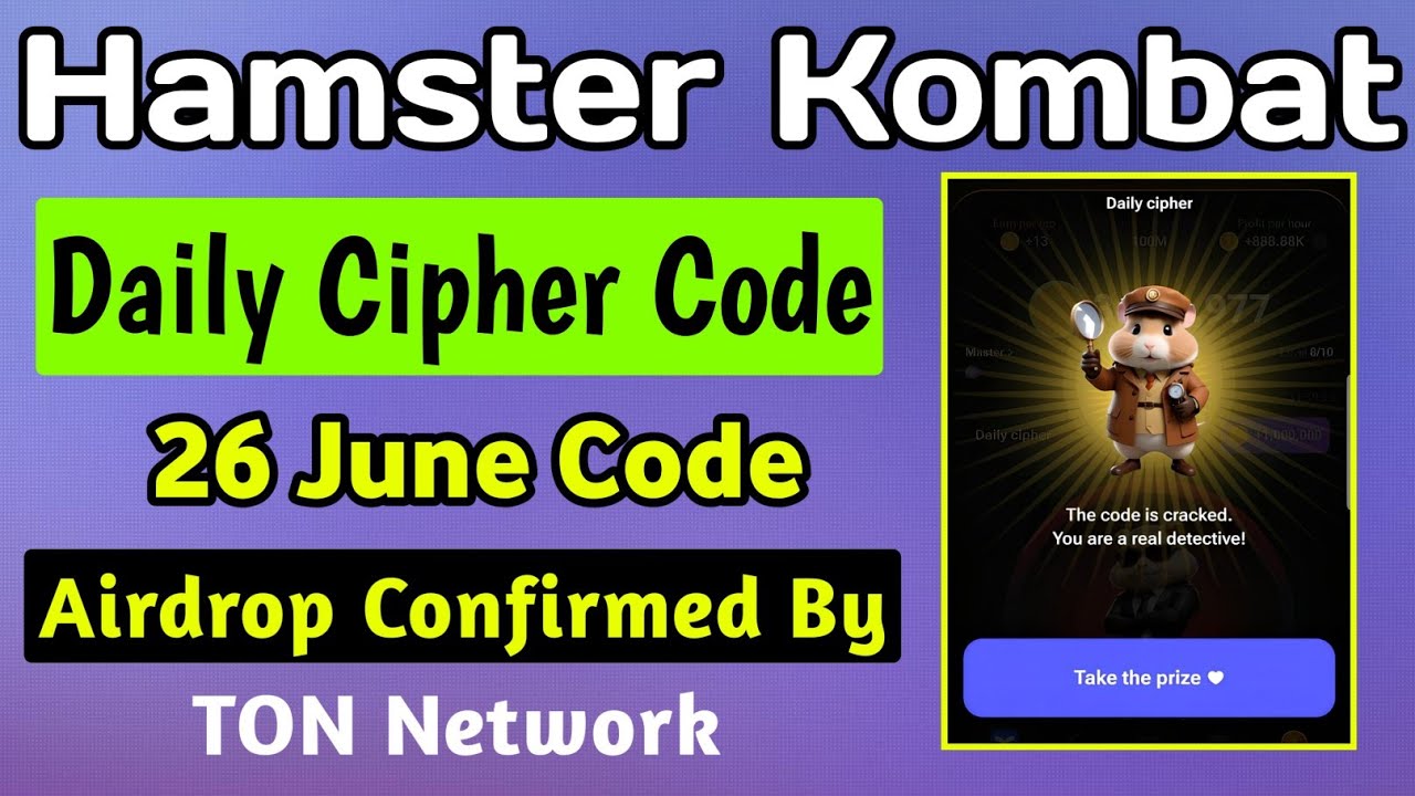 Hamster kombat daily cipher || hamster kombat Morse Code 26 June ...