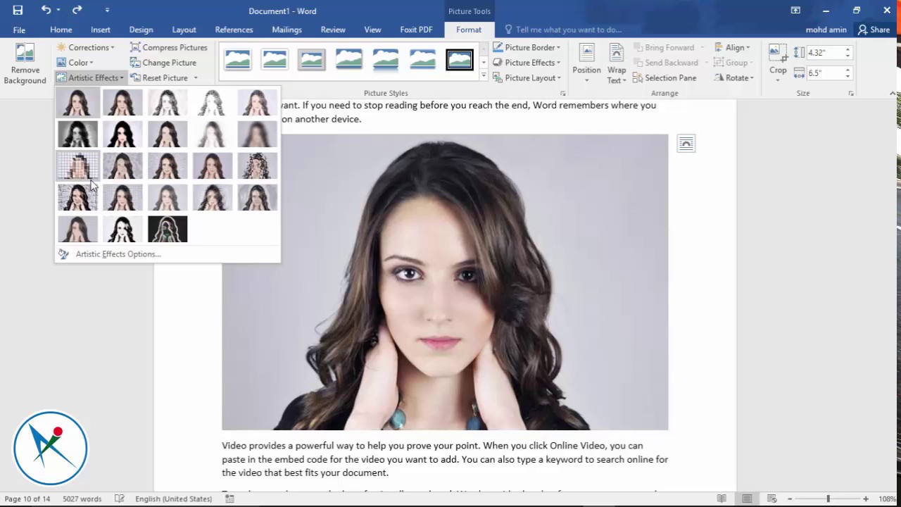 7. Microsoft Word 2016: Inserting and formatting Picture. Dari ...