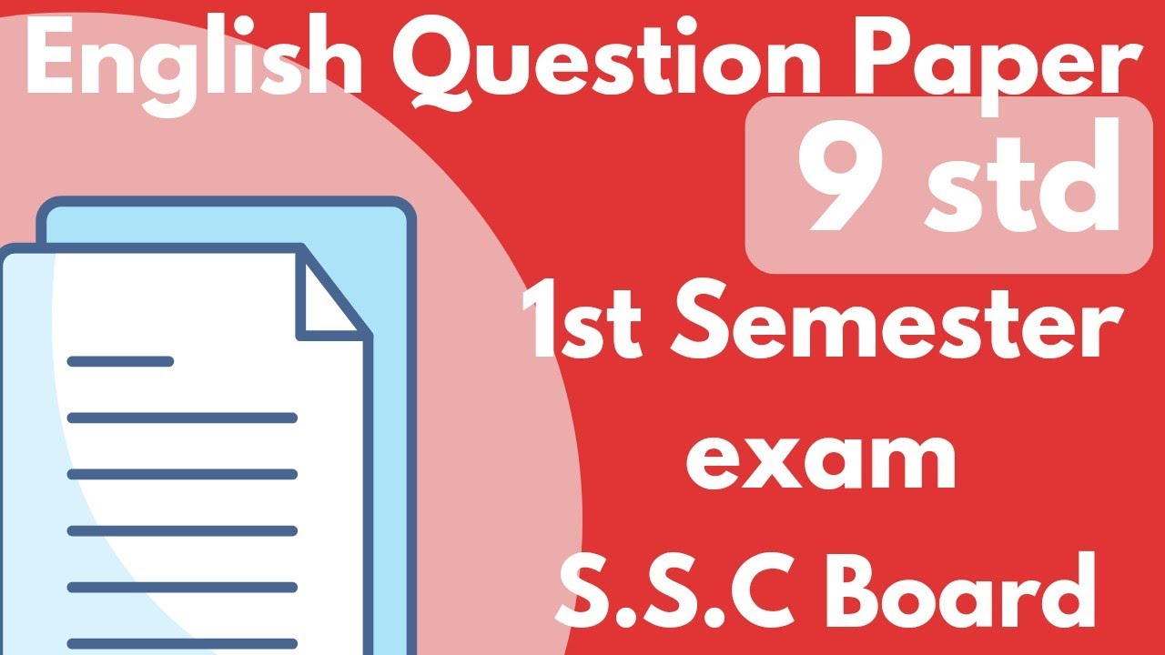 Standard 9th English first semester sample question paper 2024 ...