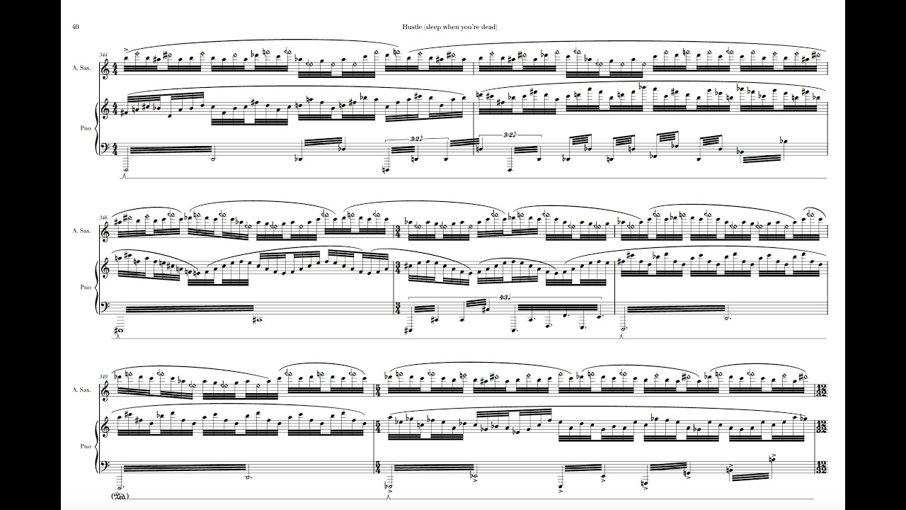 "Hustle (sleep when you're dead)" (2023) for Alto Saxophone and Piano ...