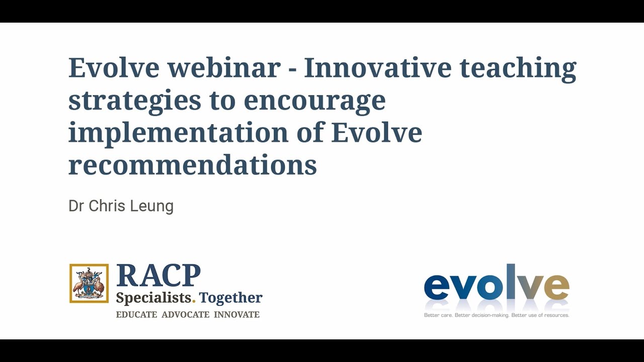 Evolve Webinar Series 2021 – Innovative teaching strategies to ...