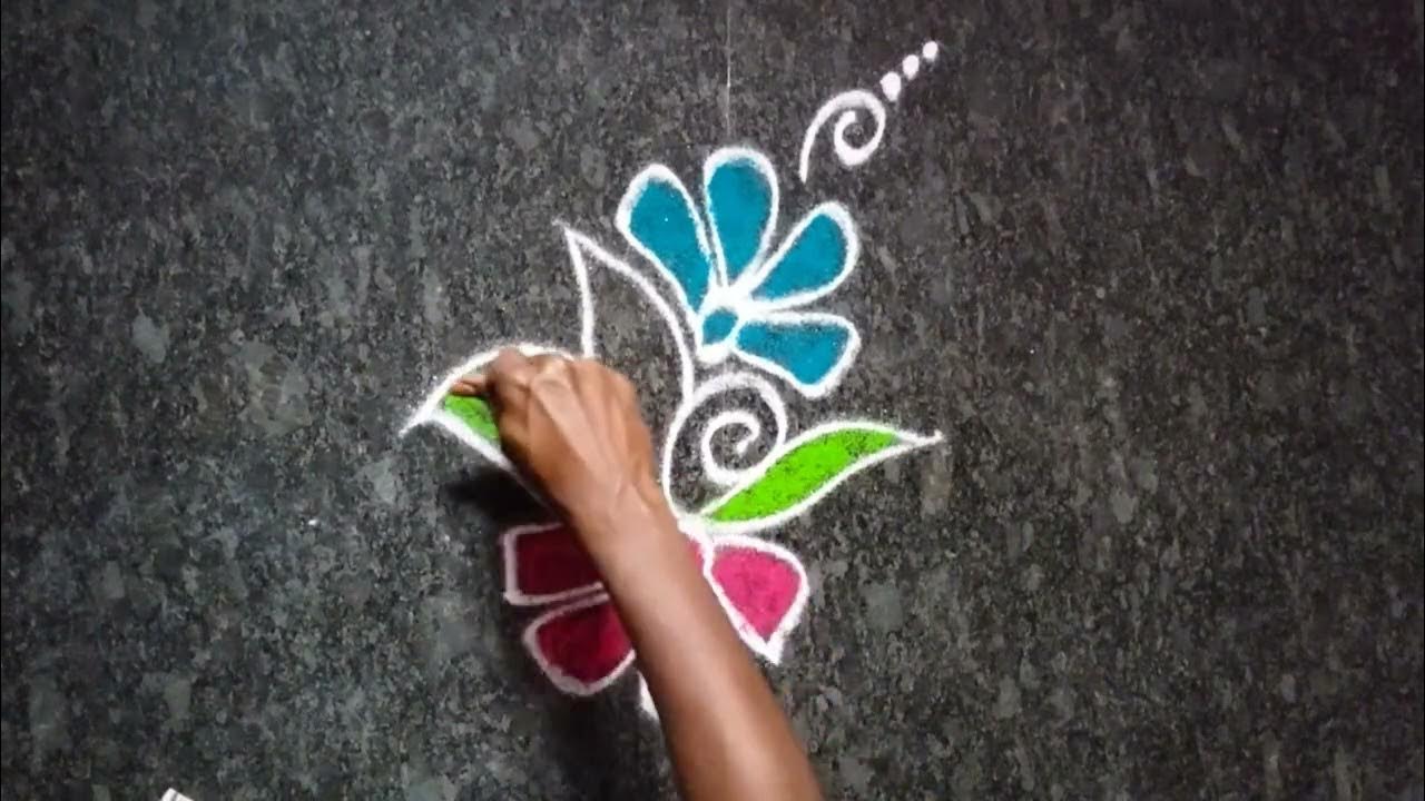 Simple rangoli design - YouTube