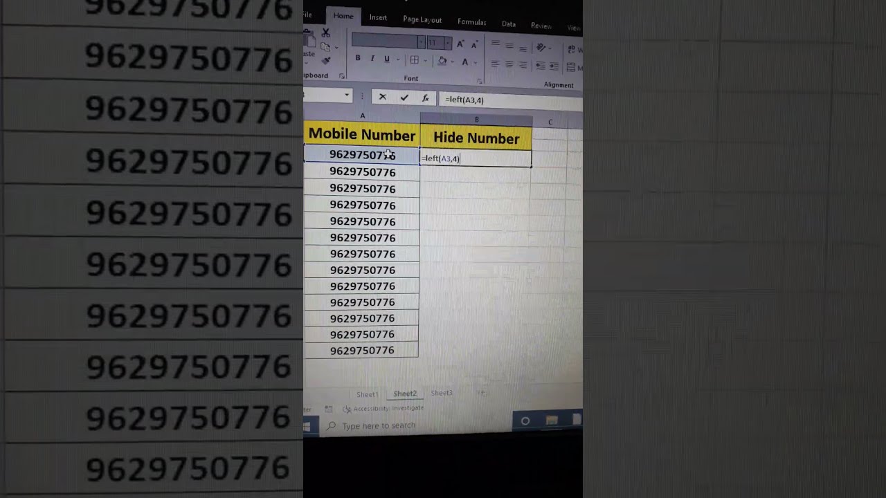Hide Mobile Number In Excel YouTube Hide Mobile Number In Excel YouTube