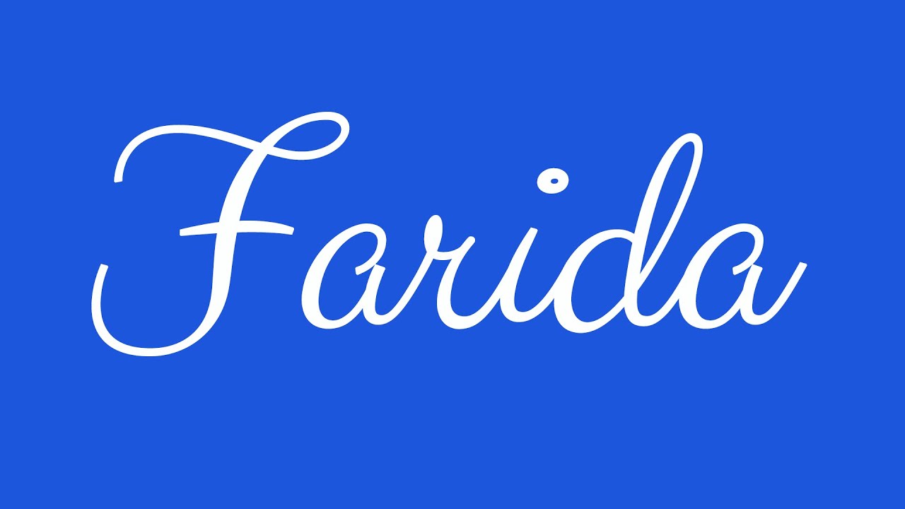 Learn how to Sign the Name Farida Stylishly in Cursive Writing - YouTube