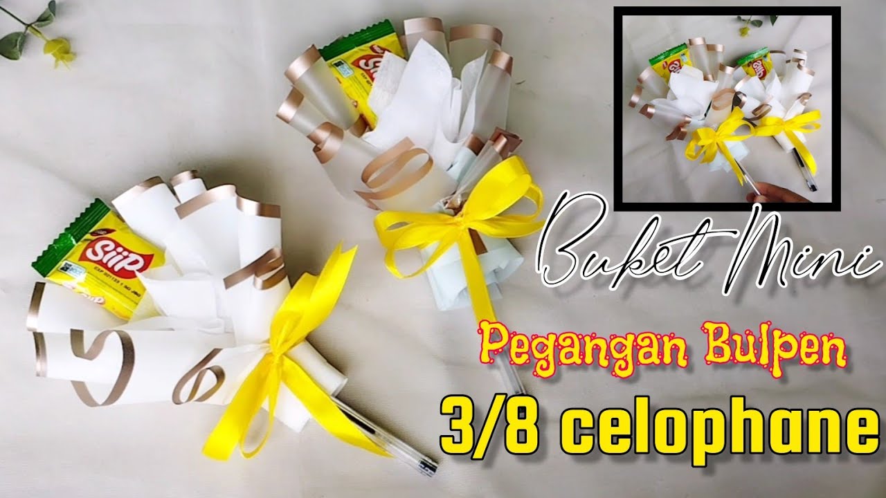 TUTORIAL BUKET MINI SNACK DAN PULPEN BUAT PEGANGAN UNTUK HADIAH GURU - YouTube