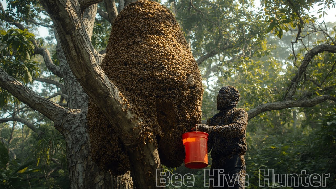 Discover the incredible wild honey bee nest - Dangerous hunting for ...