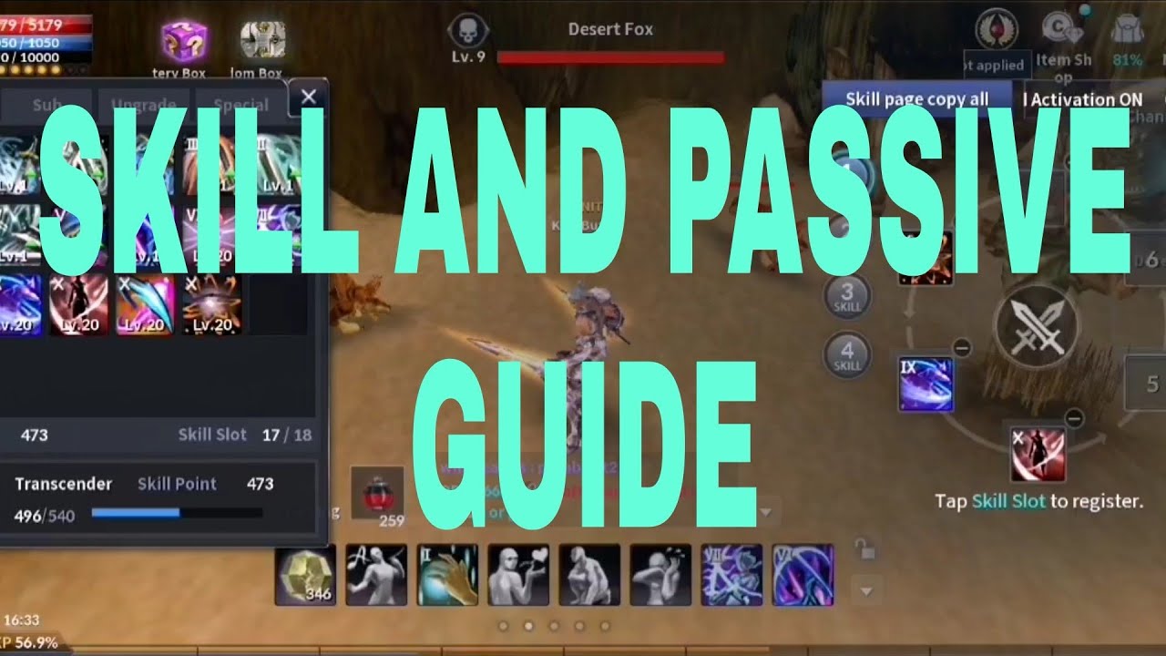 CABAL MOBILE - SKILL,PASSIVE,BM1 GUIDE - YouTube
