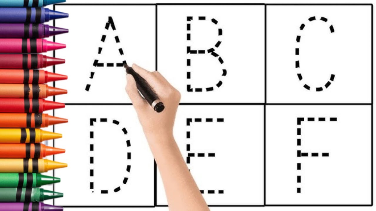 Write Alphabet along dotted lines | colour name | Colour the Alphabet ...