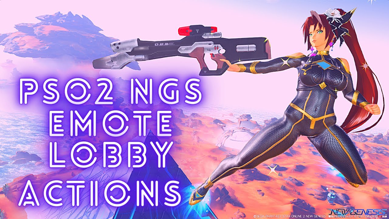 PSO2 NGS 812: Explorer Pose Emote Lobby Action 812「足を乗せる」 - YouTube
