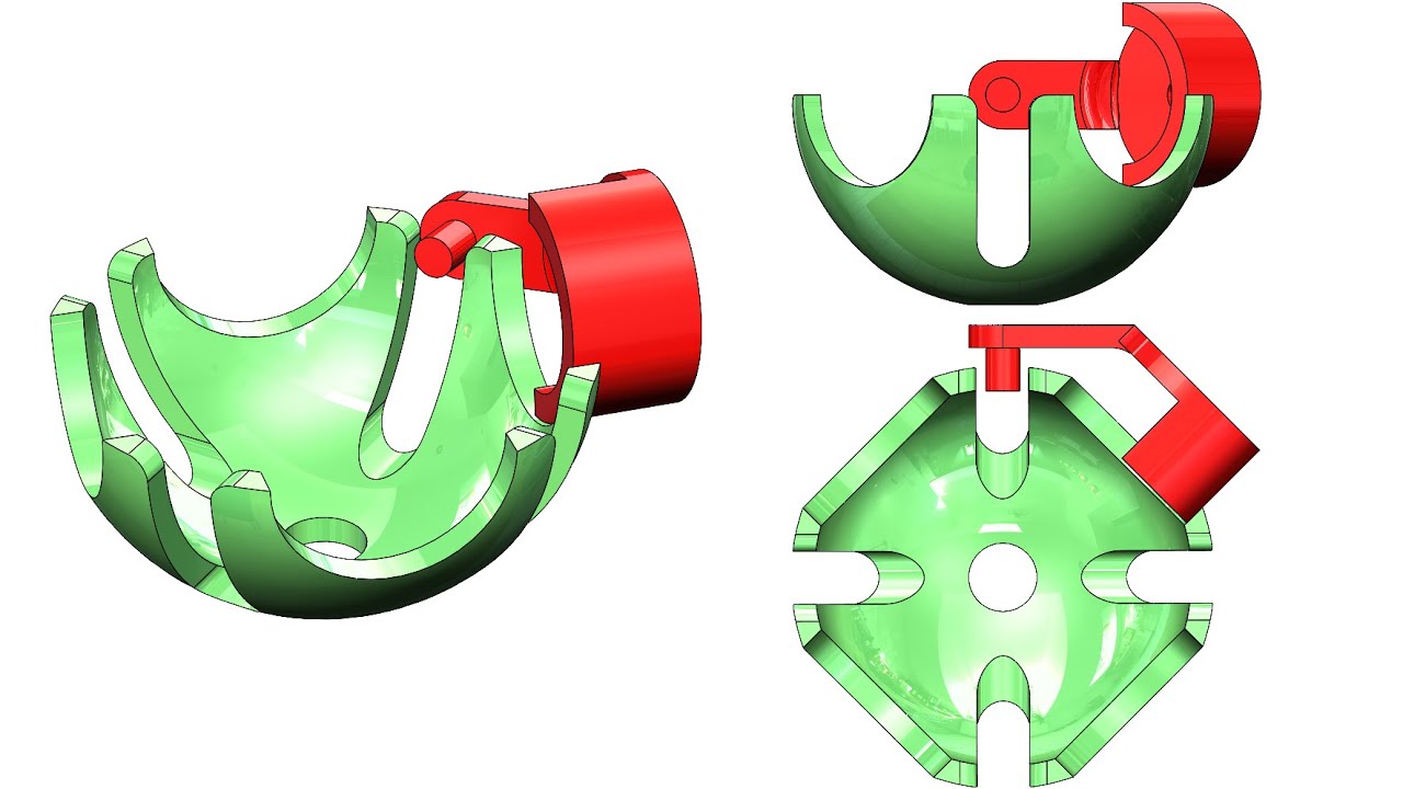 Mechanism 3 SolidWorks Tutorial : Spherical Geneva drive - YouTube