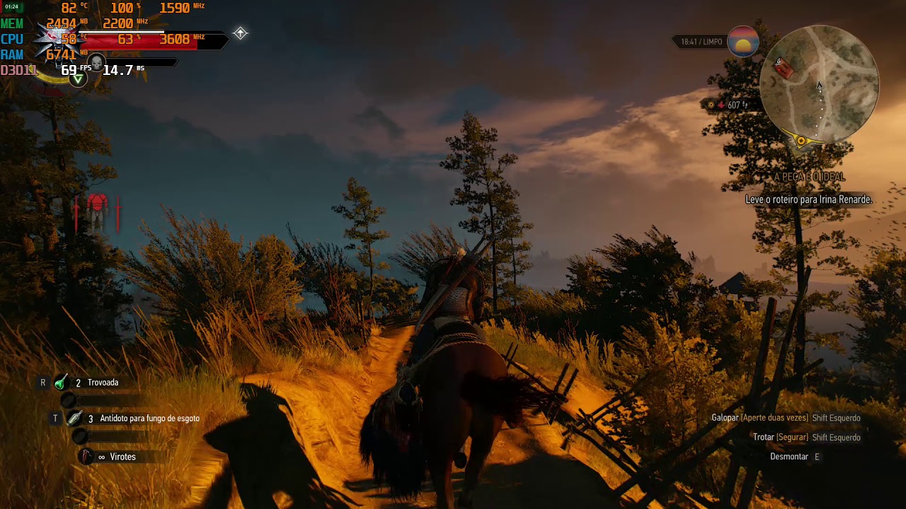 Witcher 3 ultra 1080 P- Rx 590 Red dragon power color - YouTube