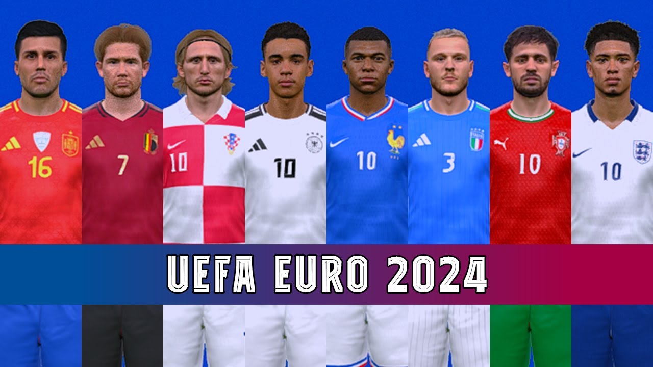 PES 2017 | New Official Kitpack UEFA EURO 2024 Fix Font Number V4 - YouTube
