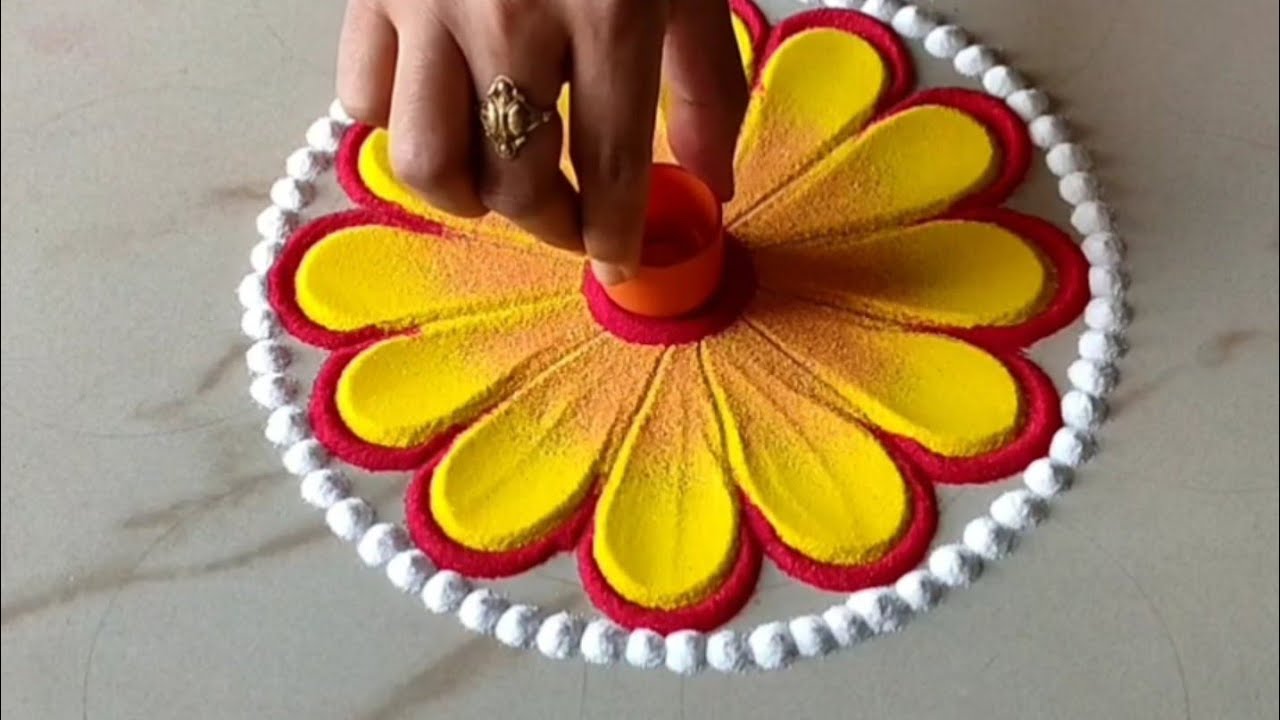 EASY RANGOLI DESIGNS! VIRAL COLOUR RANGOLI AND HACKS FOR ANY OCCASION ...