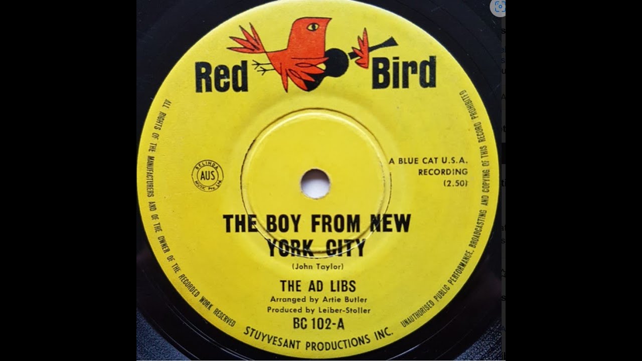 Ad Libs -The Boy from New York City - UK Red Bird Records Published ...