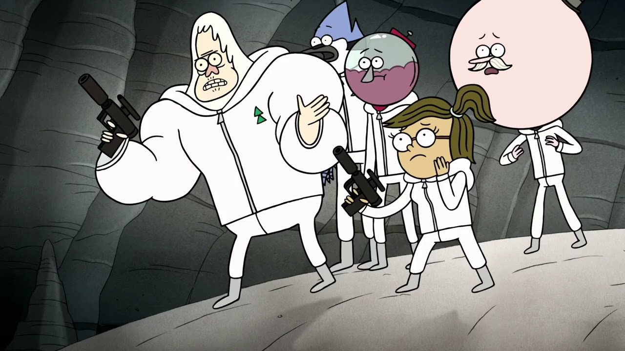 Regular Show - The Ice Tape - Pops' Friends And 3 Others Runs From The ...