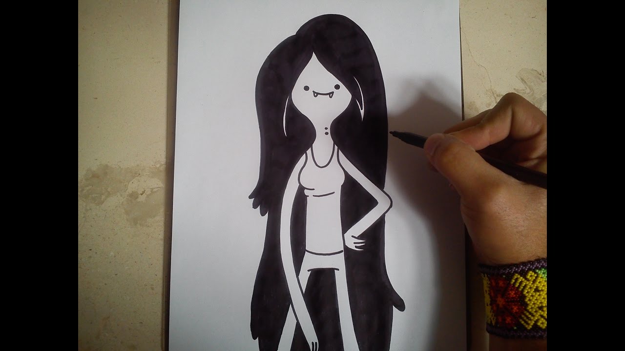 COMO DIBUJAR A MARCELINE - HORA DE AVENTURA / how to draw marceline ...