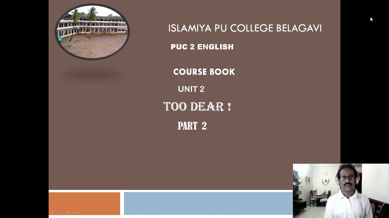 TOO DEAR ! PART 2 - 2ND PUC ENGLISH - YouTube