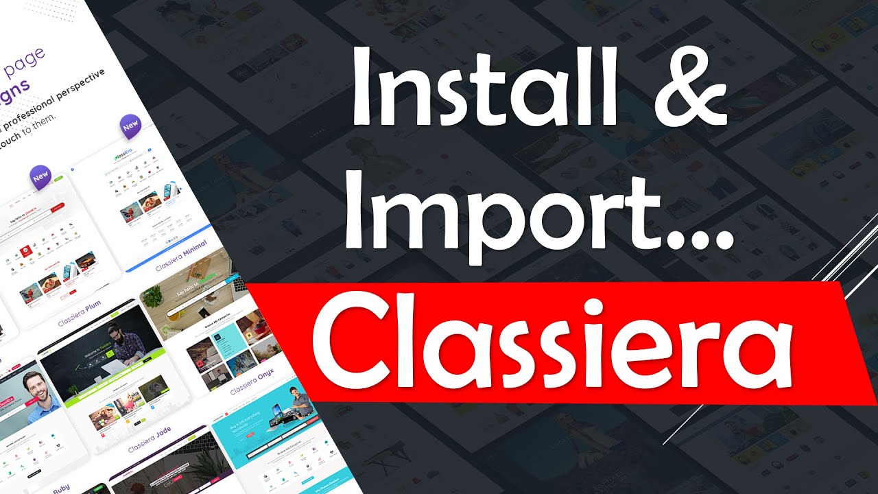 how to install Classiera Ads theme and insert demo - YouTube