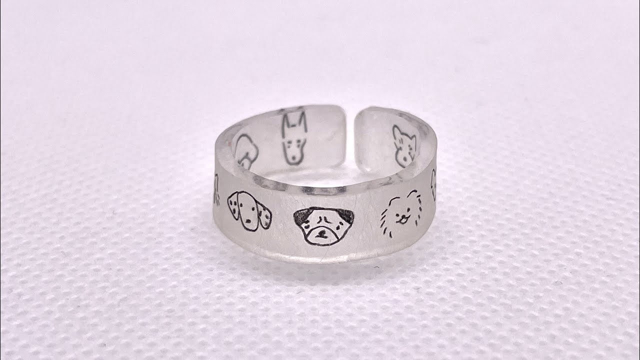 Dogs ring making tutorial | shrink plastic rings - YouTube