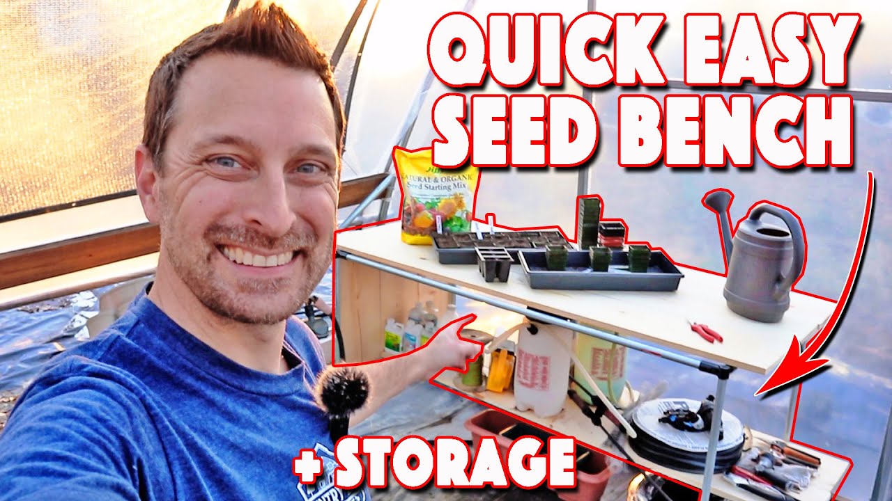 Easy DIY Seed Starting Table And Greenhouse Storage Ideas! - YouTube
