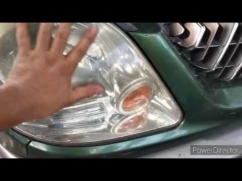 Headlight restoration,,,,using rubbing compound - YouTube