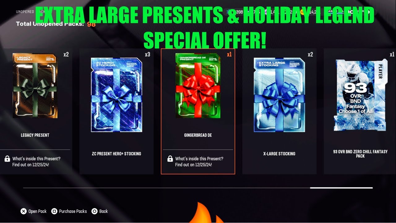 EXTRA LARGE PRESENTS & HOLIDAY LEGEND SPECIAL OFFER, Madden 25 Ultimate Team - YouTube