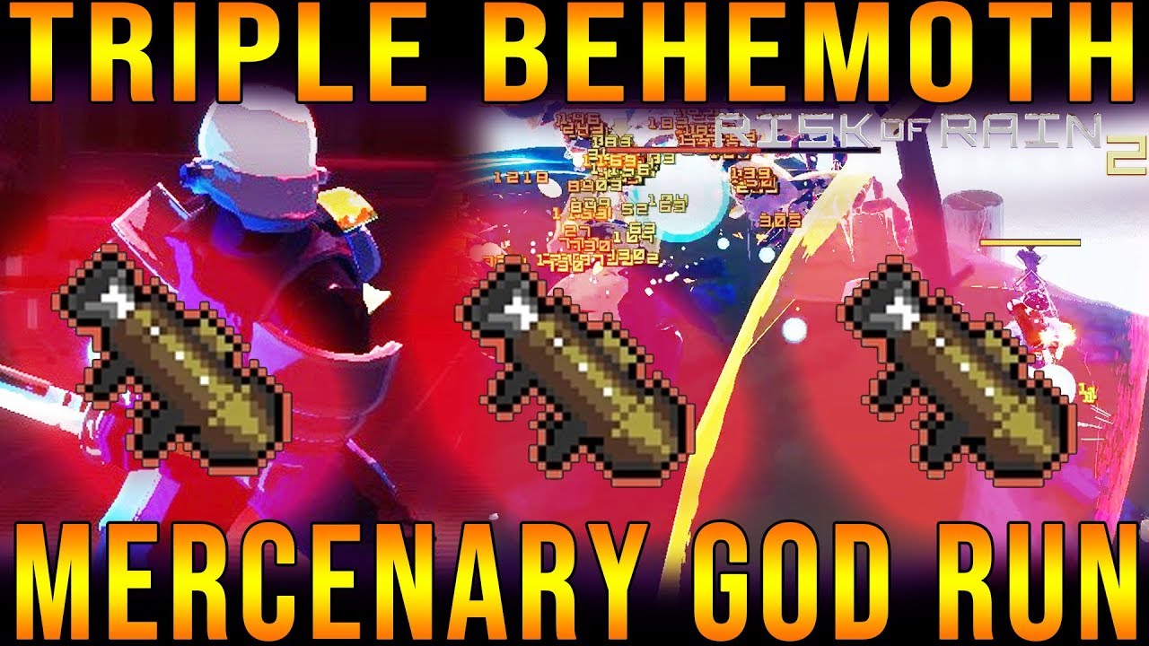 TRIPLE BEHEMOTH Mercenary GOD Run! - Risk Of Rain 2 - YouTube